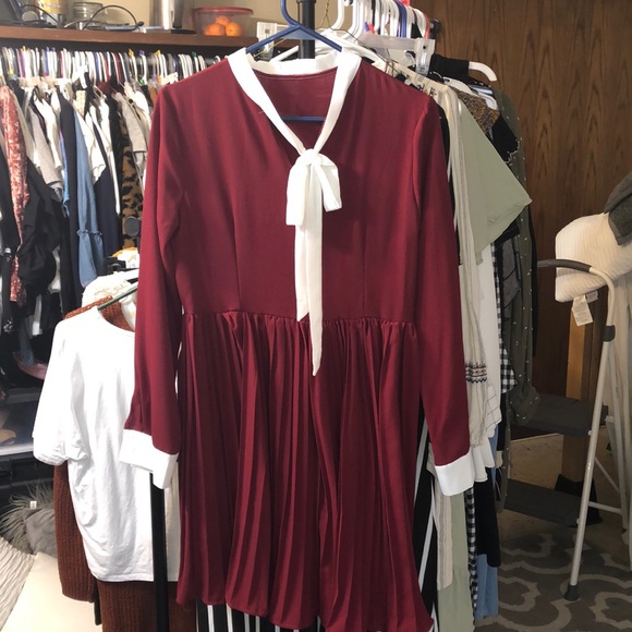 SHEIN | Dresses | Red Dress With Bow | Poshmark